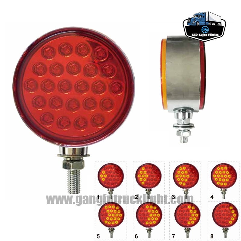 Double faces led truck tail light with strobe function